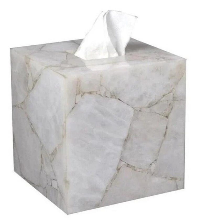 Agate Stone Tissue Box Cover: Handmade Home Decor - Etsy