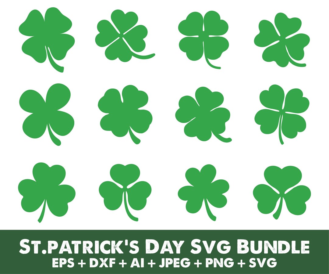 Paquete de svg de trébol, svg del día de San Patricio, svg de trébol ...