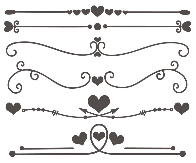 Heart Text Divider Svg Bundle, Heart Border Svg Bundle, Heart Svg ...