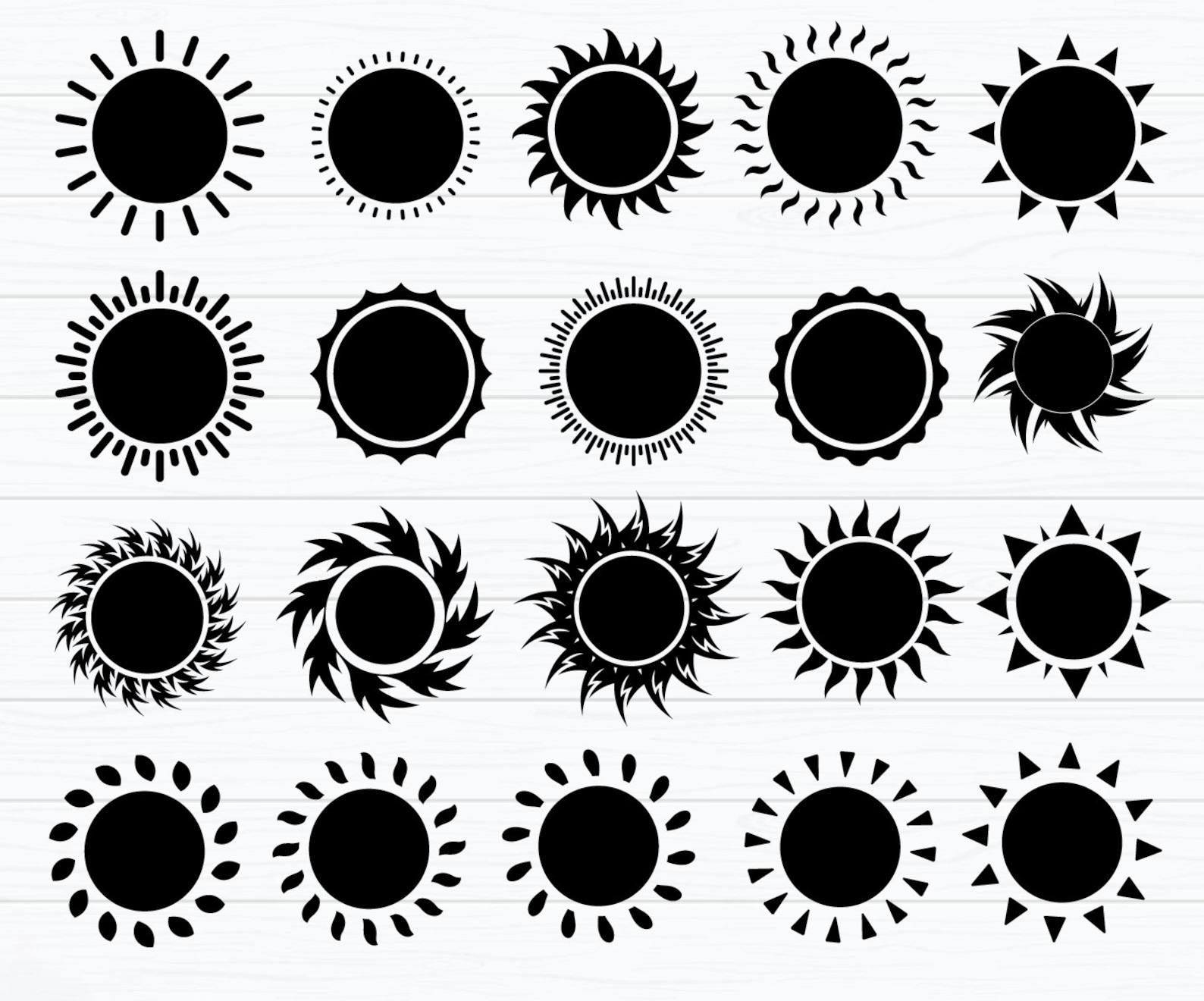 Sun Svg Bundle, Sun Svg Cut File, Sunrise Svg Bundle, Sunrise Clipart ...