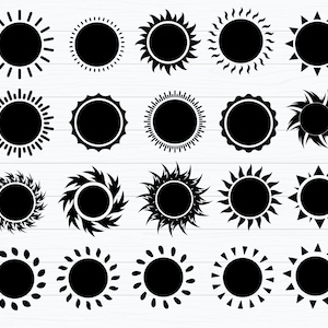 Sun Svg Bundle, Sun Svg Cut File, Sunrise Svg Bundle, Sunrise Clipart ...