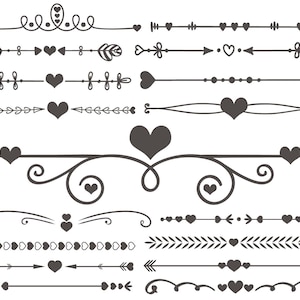 Heart Text Divider Svg Bundle, Heart Border Svg Bundle, Heart Svg ...