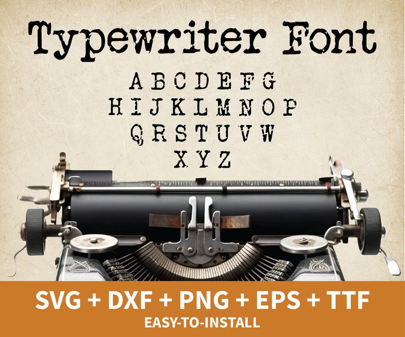 Typewriter Font, Svg Font, Procreate Font, Canva Font, Cricut Font ...
