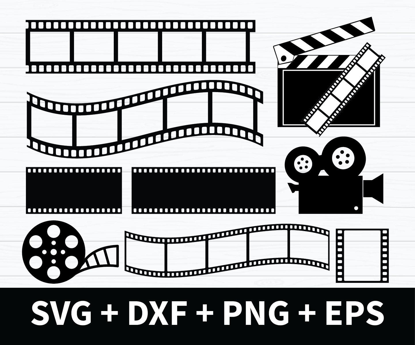 Movie Film Strip Svg Bundle, Film Strip Clipart, Film Strip Cricut ...