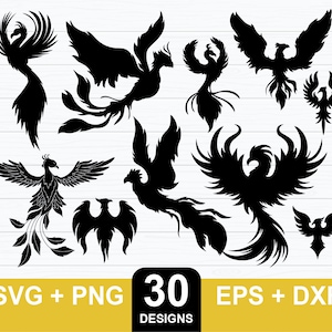 Phoenix Svg Bundle, Phoenix Silhouette, Phoenix Cut File, Phoenix Cut ...