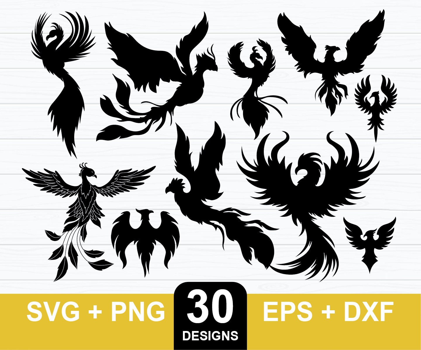 Phoenix Svg Bundle, Phoenix Silhouette, Phoenix Cut File, Phoenix Cut ...
