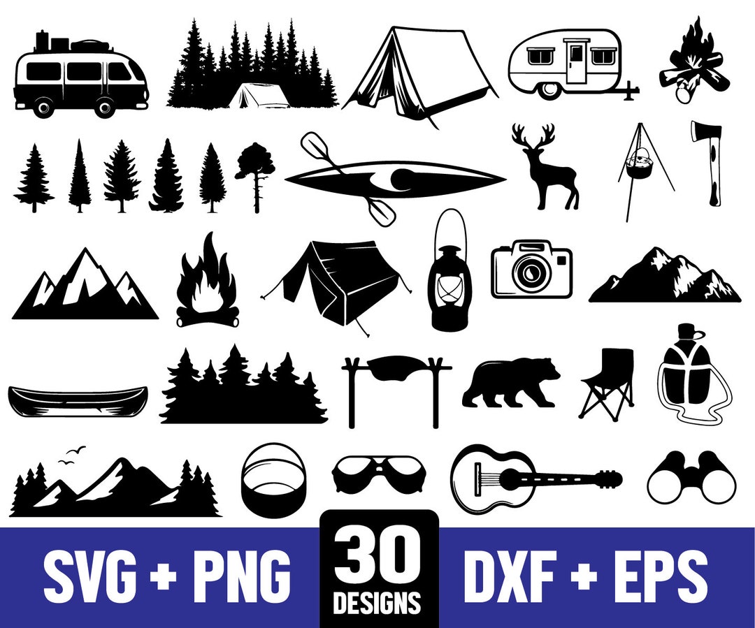 Camping Svg Bundle, Camp Life Svg, Camping Silhouette, Camping Cut File ...