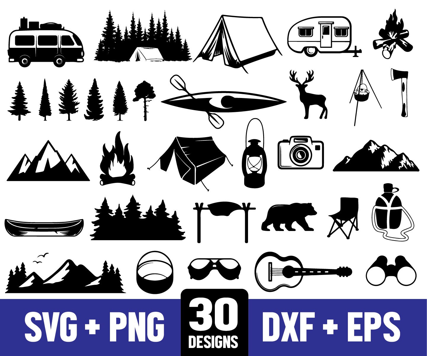 Camping Svg Bundle, Camp Life Svg, Camping Silhouette, Camping Cut File ...