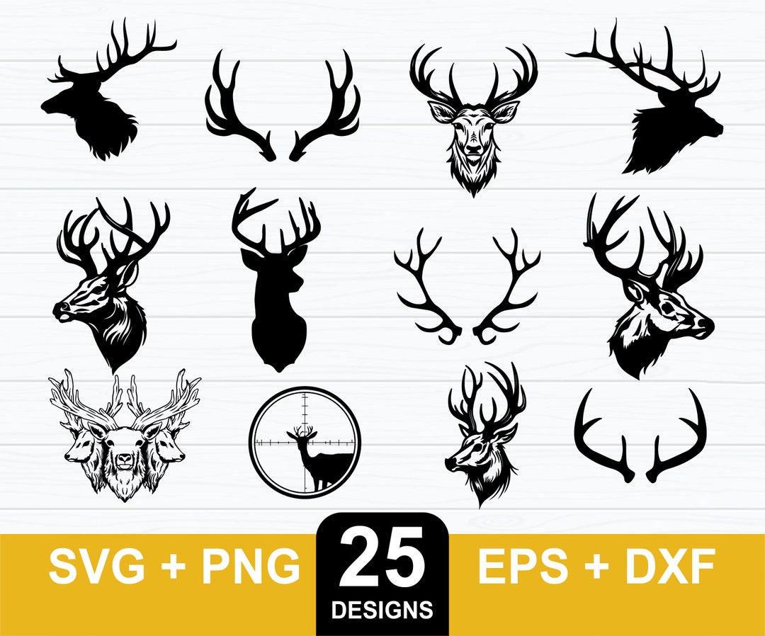 Deer Head Svg Bundle, Deer Svg, Deer Cricut, Deer Head Cricut, Deer ...