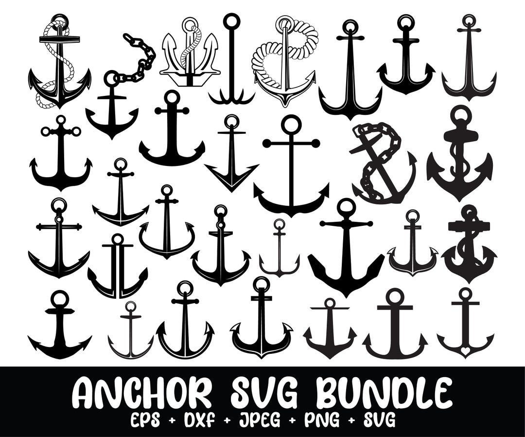 Anchor Svg Bundle, 45 Anchor Svg Bundle, Anchor Clipart, Anchor ...