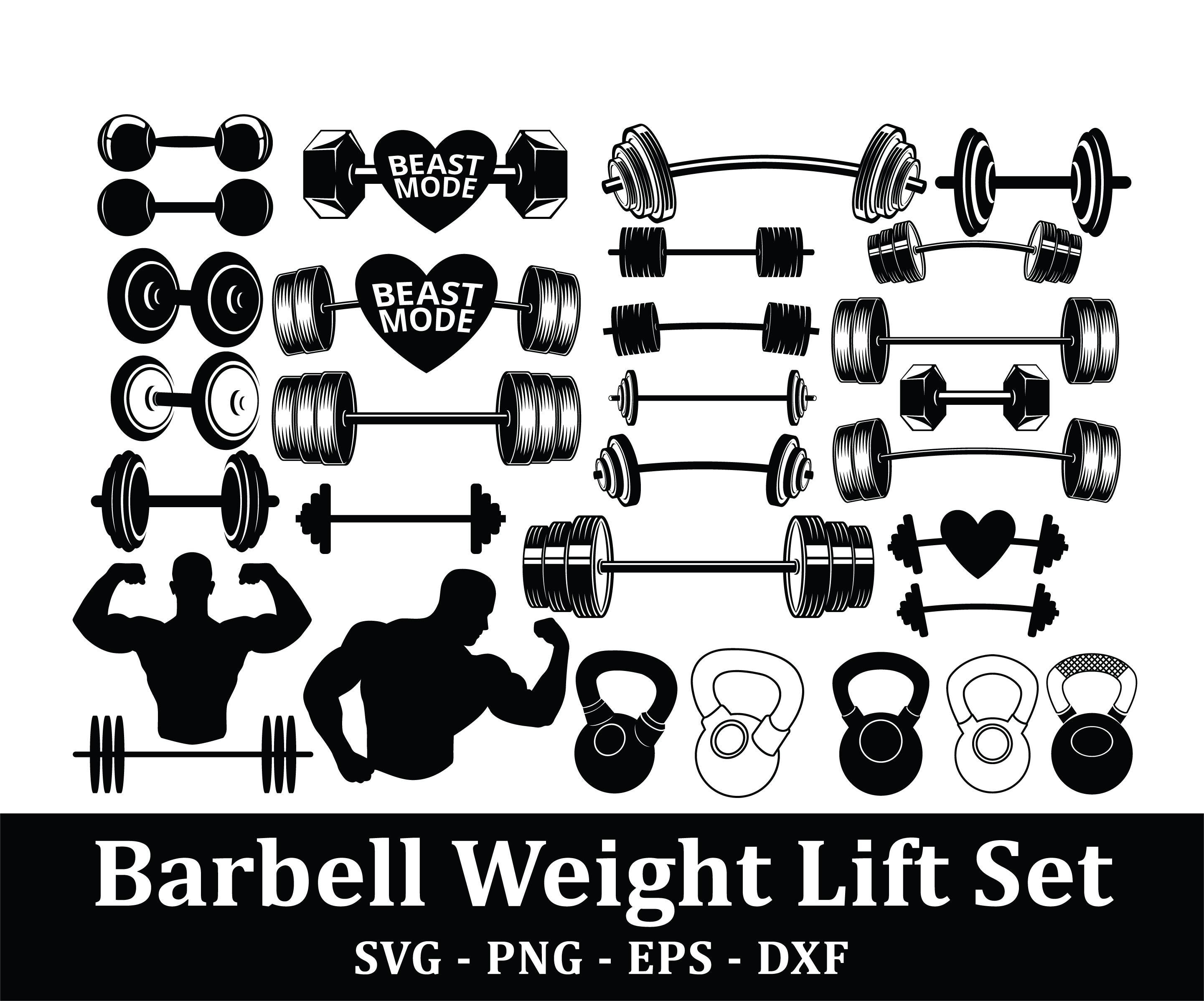 30 Barbell Weight Lift Set Svg, Weight Lift Svg Bundle, Gym Svg Bundle ...