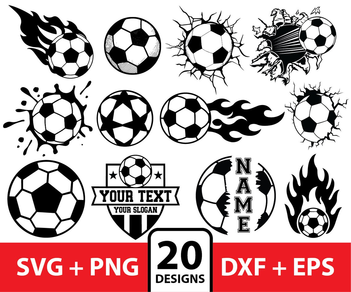 20 Soccer Svg Bundle, Soccer Ball Svg Bundle, Soccer Svg, Soccer Ball ...