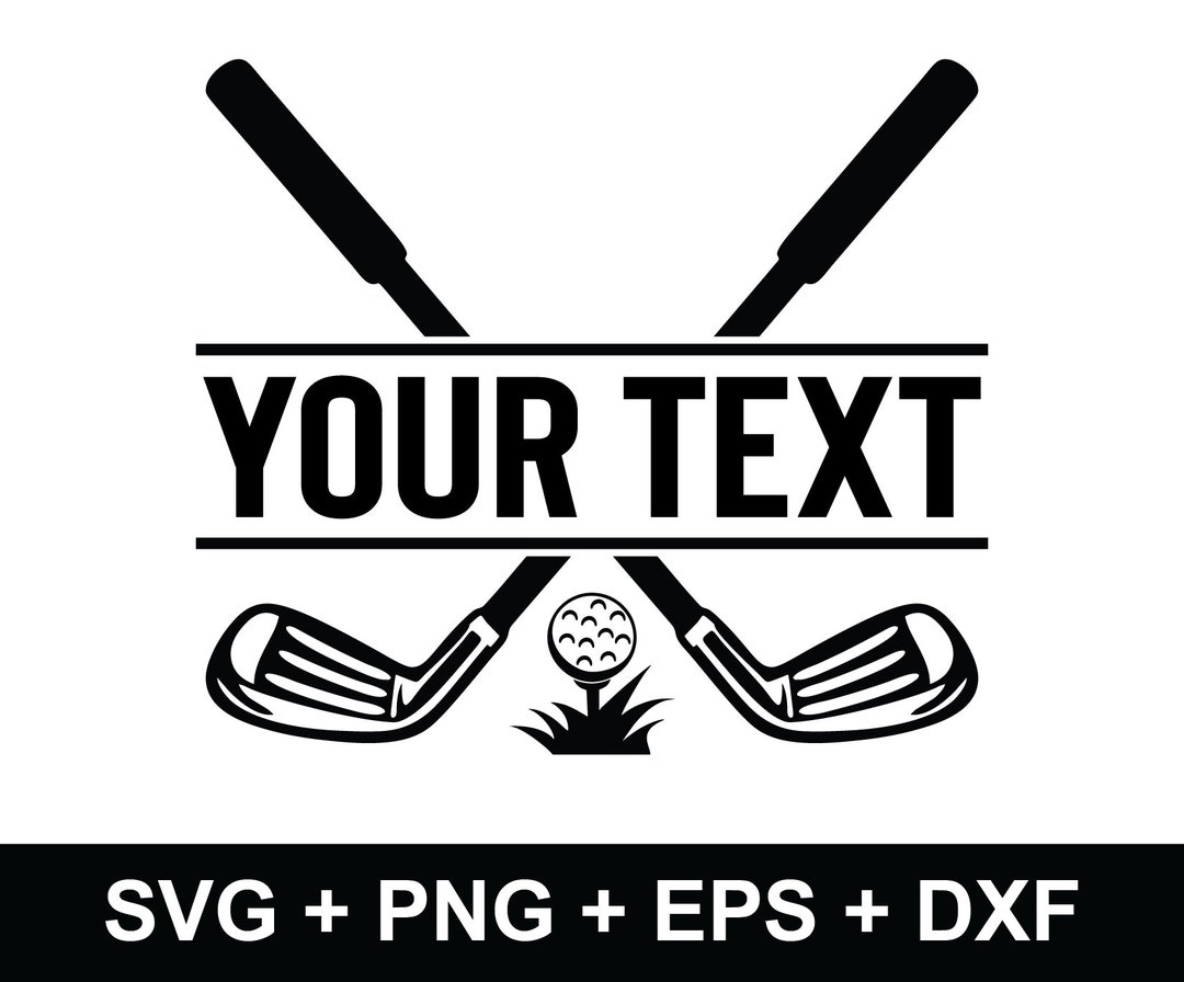 Golf Svg, Crossed Golf Clubs Svg, Golf Split Name Monogram Svg, Split ...