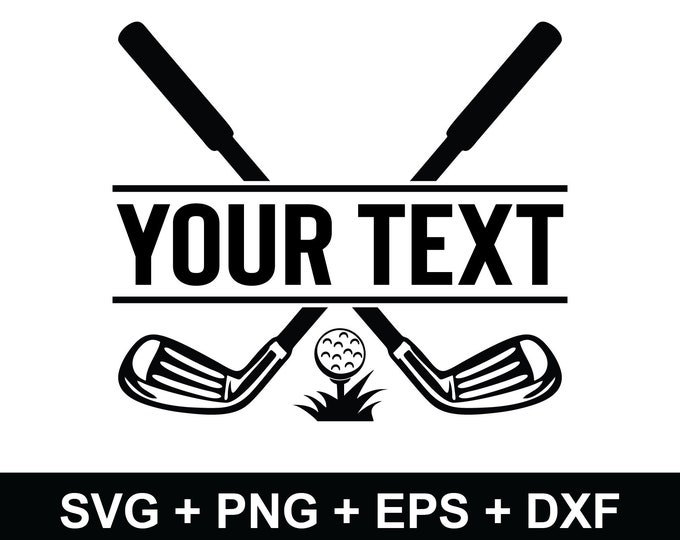 Crossed Golf Clubs Monogram Svg, Golfer Svg, Golf Name Frame Svg ...