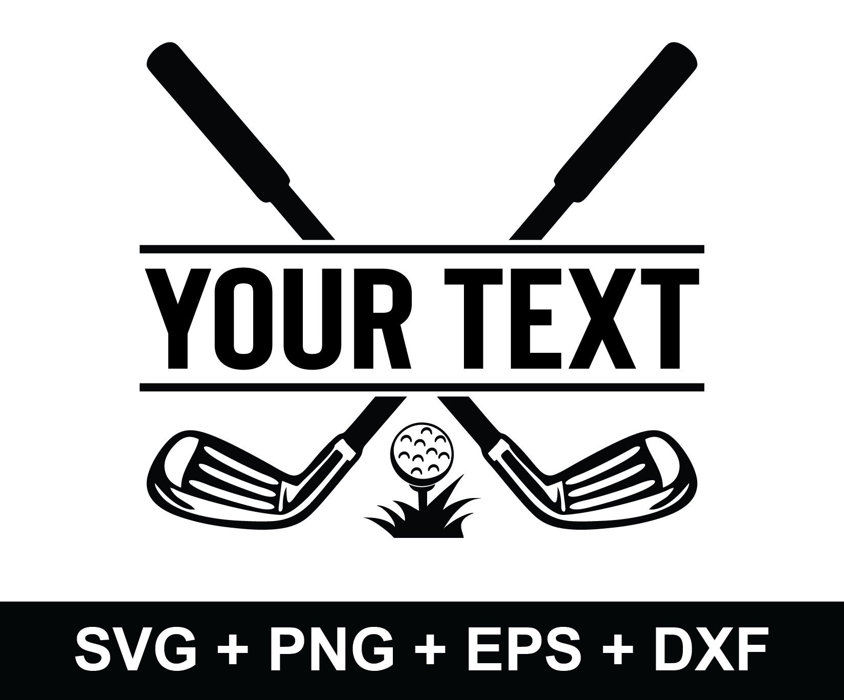 Golf Svg, Crossed Golf Clubs Svg, Golf Split Name Monogram Svg, Split ...