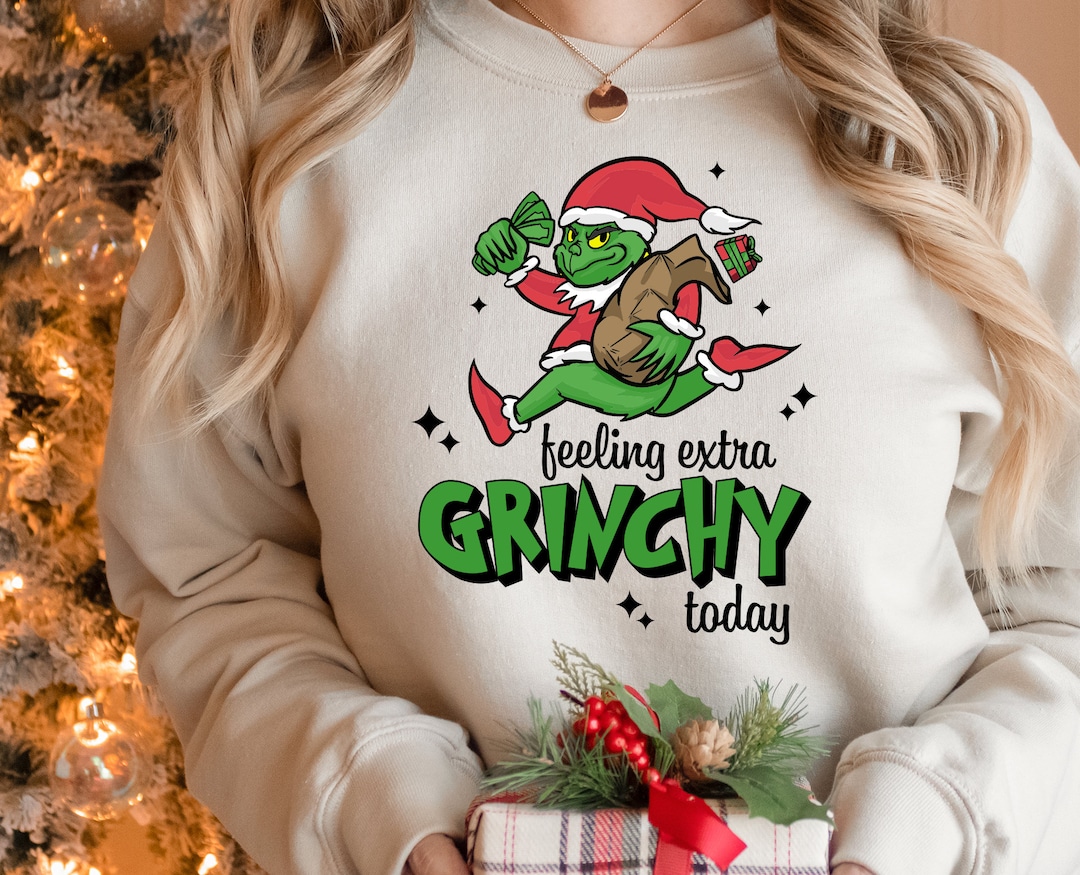 Feeling Extra Grinchy Today Png Grinch Christmas Png Retro - Etsy