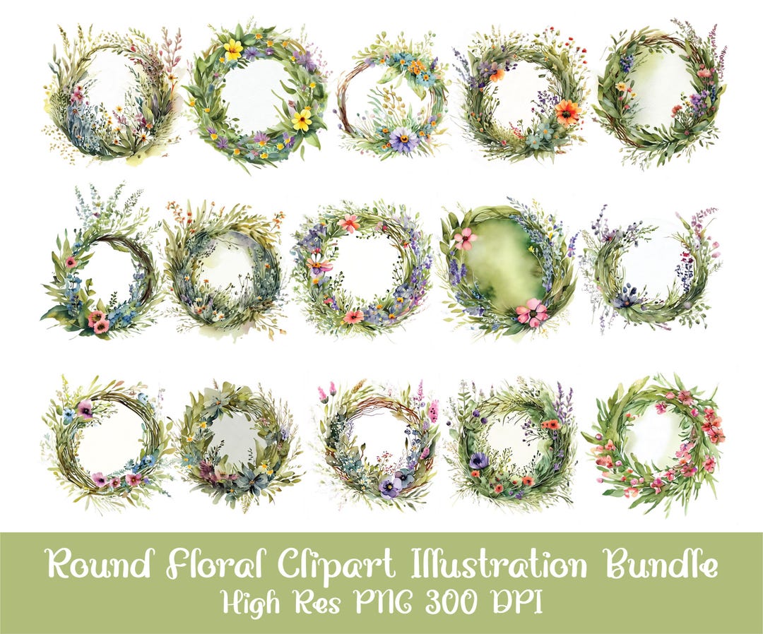 Circle Frame Flower Clipart Png, Flower Clipart, Round Flower Frame ...