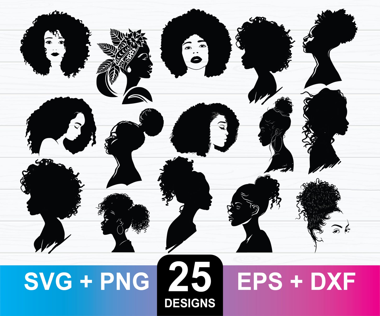 Afro Women Svg Bundle, Afro Women Svg, Afro Women Cricut, Afro Women ...