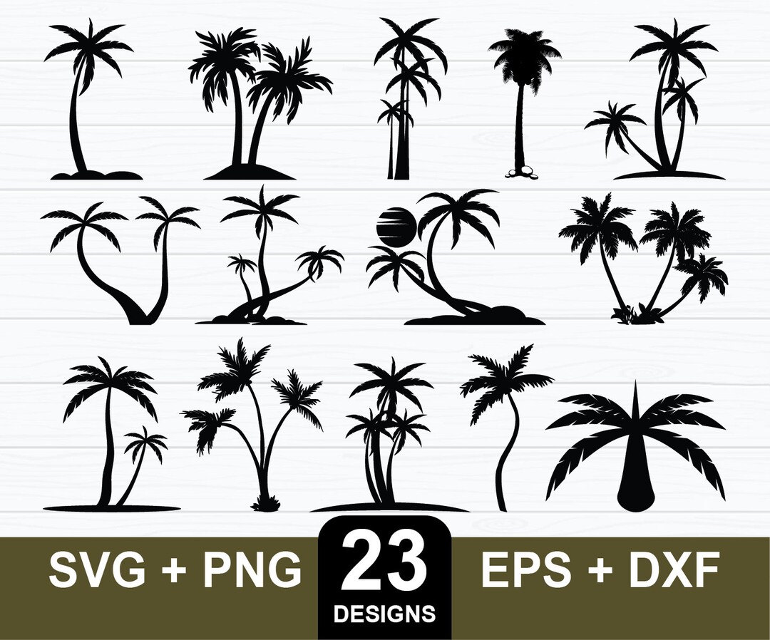 23 Palm Tree Svg Bundle, Palm Tree Svg, Palm Tree Silhouette, Palm Tree ...