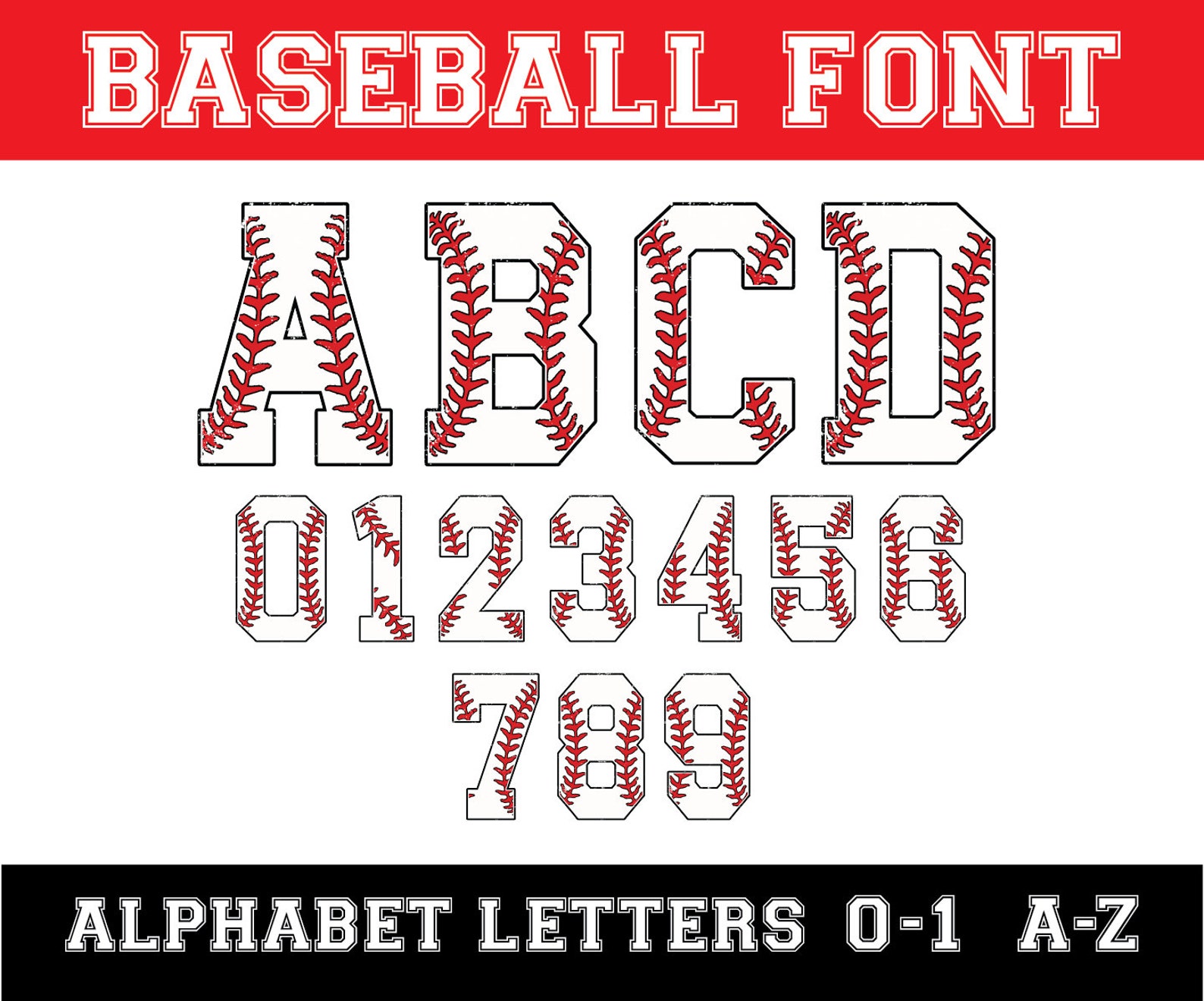 Baseball Font Png, Distressed Baseball Alphabet Png, Baseball Team ...