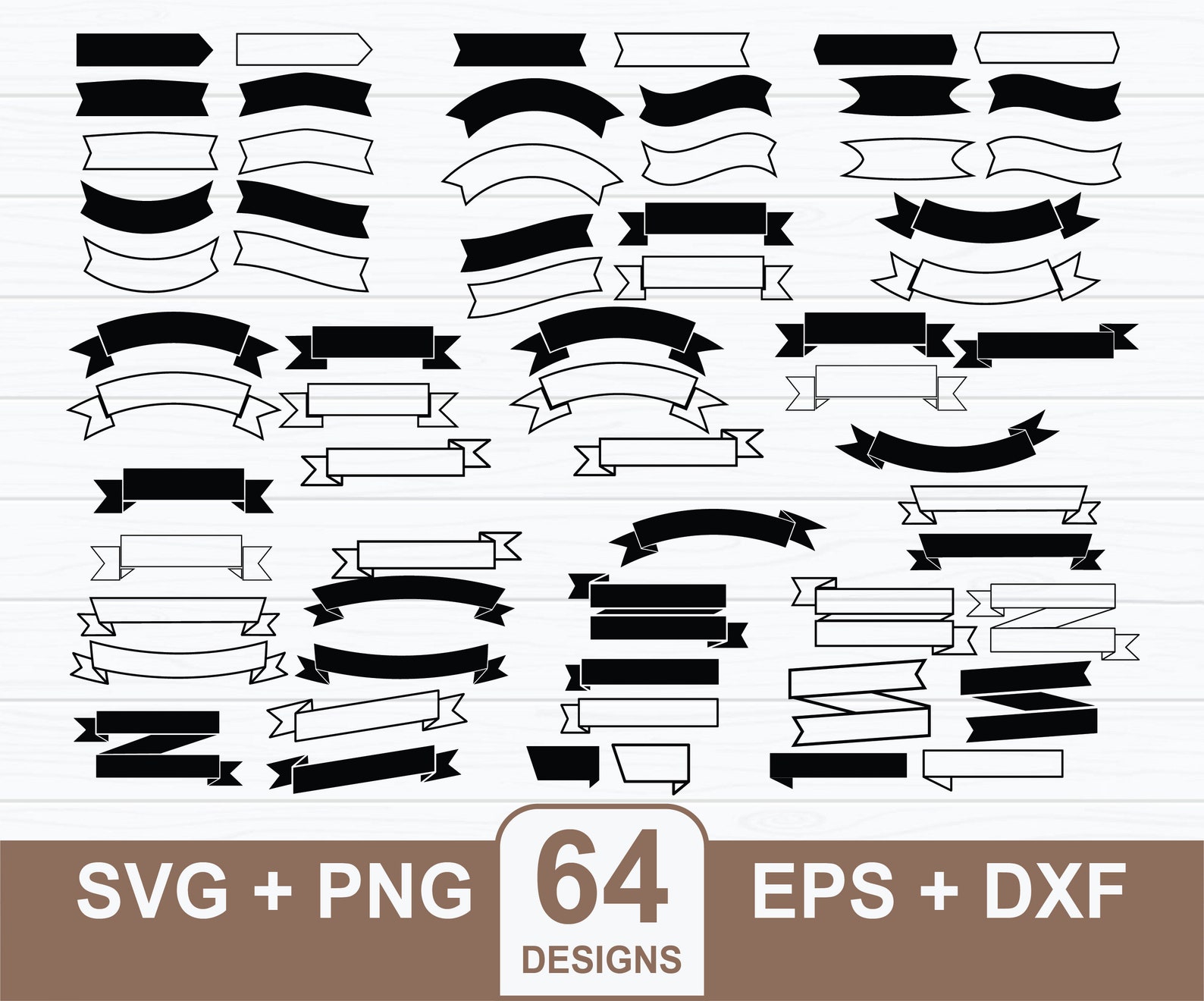 64 Banner Svg Bundle, Ribbon Banner Svg, Banner Svg Bundle, Banner Svg ...