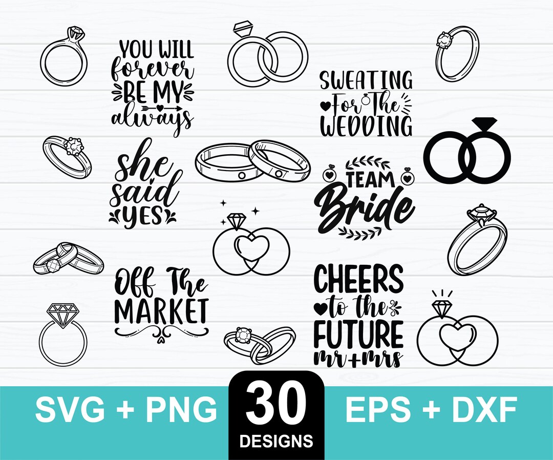 Engagement Ring Svg Bundle, Marriage Ring Svg, Wedding Ring Svg, Ring ...