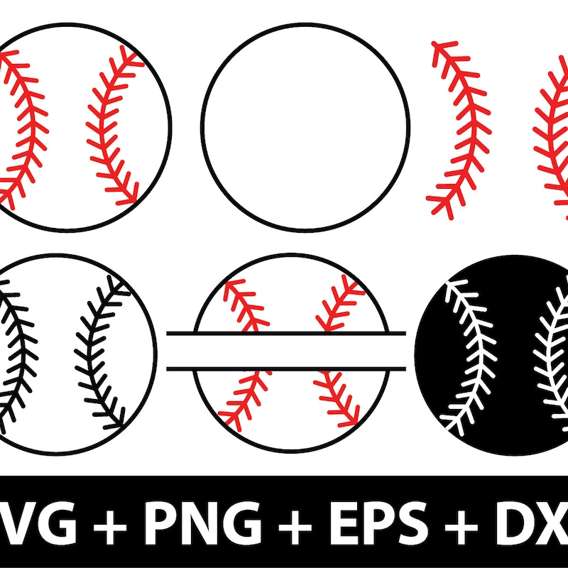 Half Baseball Svg - Etsy
