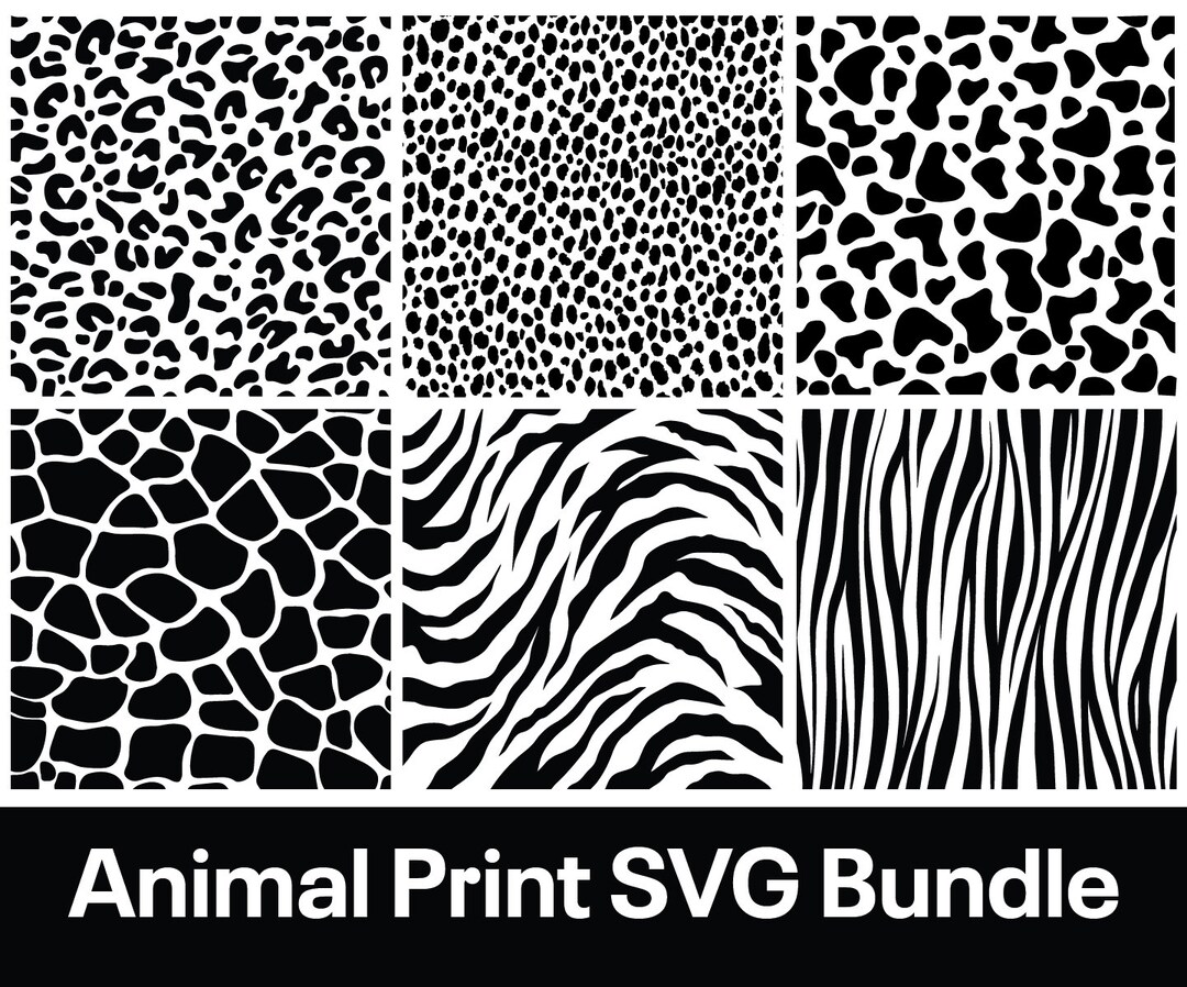 Cow Print Svg Bundle, Animal Print Svg Bundle, Leopard Print Svg Bundle ...