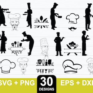 30 Chef Svg Bundle, Chef Monogram Svg, Chef Svg Bundle, Chef Custom ...
