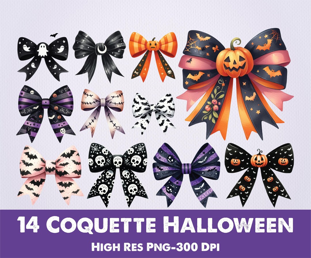Coquette Halloween Png Bundle, Halloween Coquette Png, Spooky Season ...