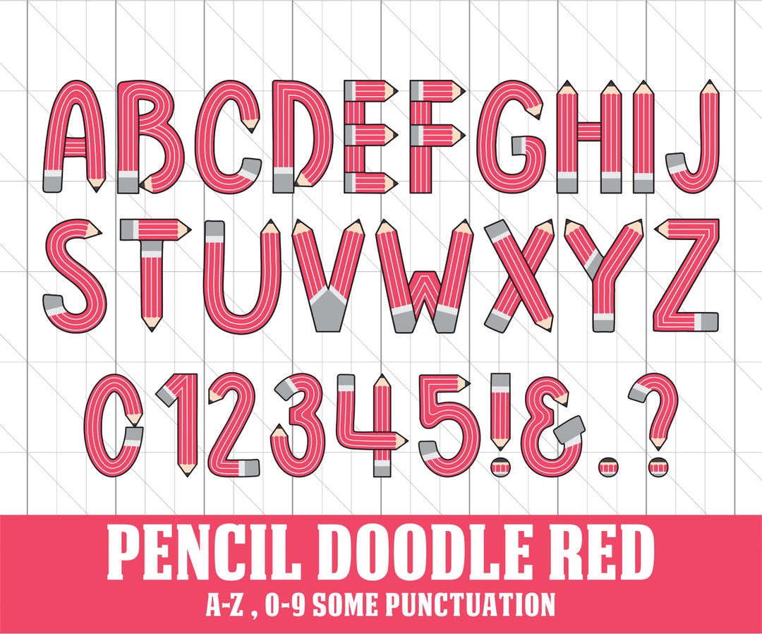 Pencil Doodle Letters Font Svg, Doodle Letters Svg Png, Doodle Alphabet ...