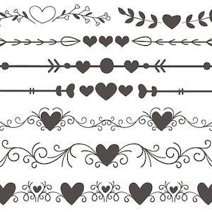 Heart Text Divider Svg Bundle, Heart Border Svg Bundle, Heart Svg ...