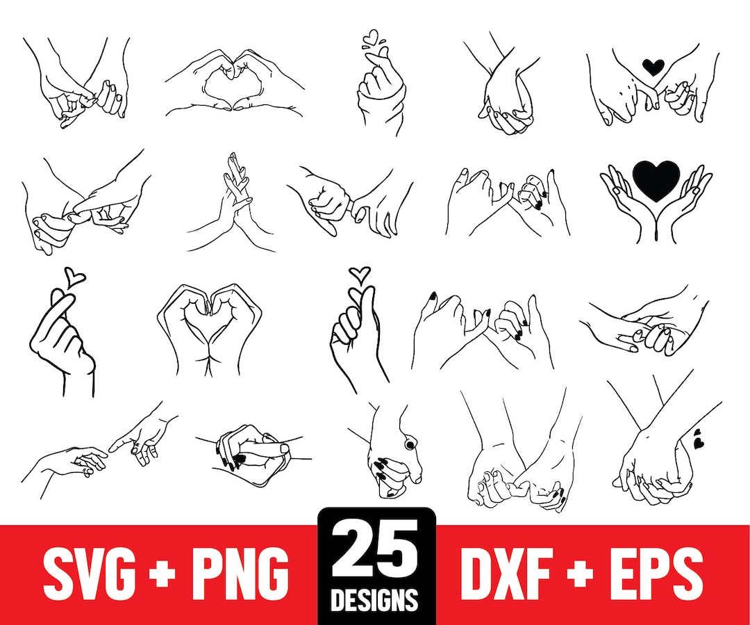 Holding Hands Svg Bundle, Holding Hand Cut File, Holding Hand ...