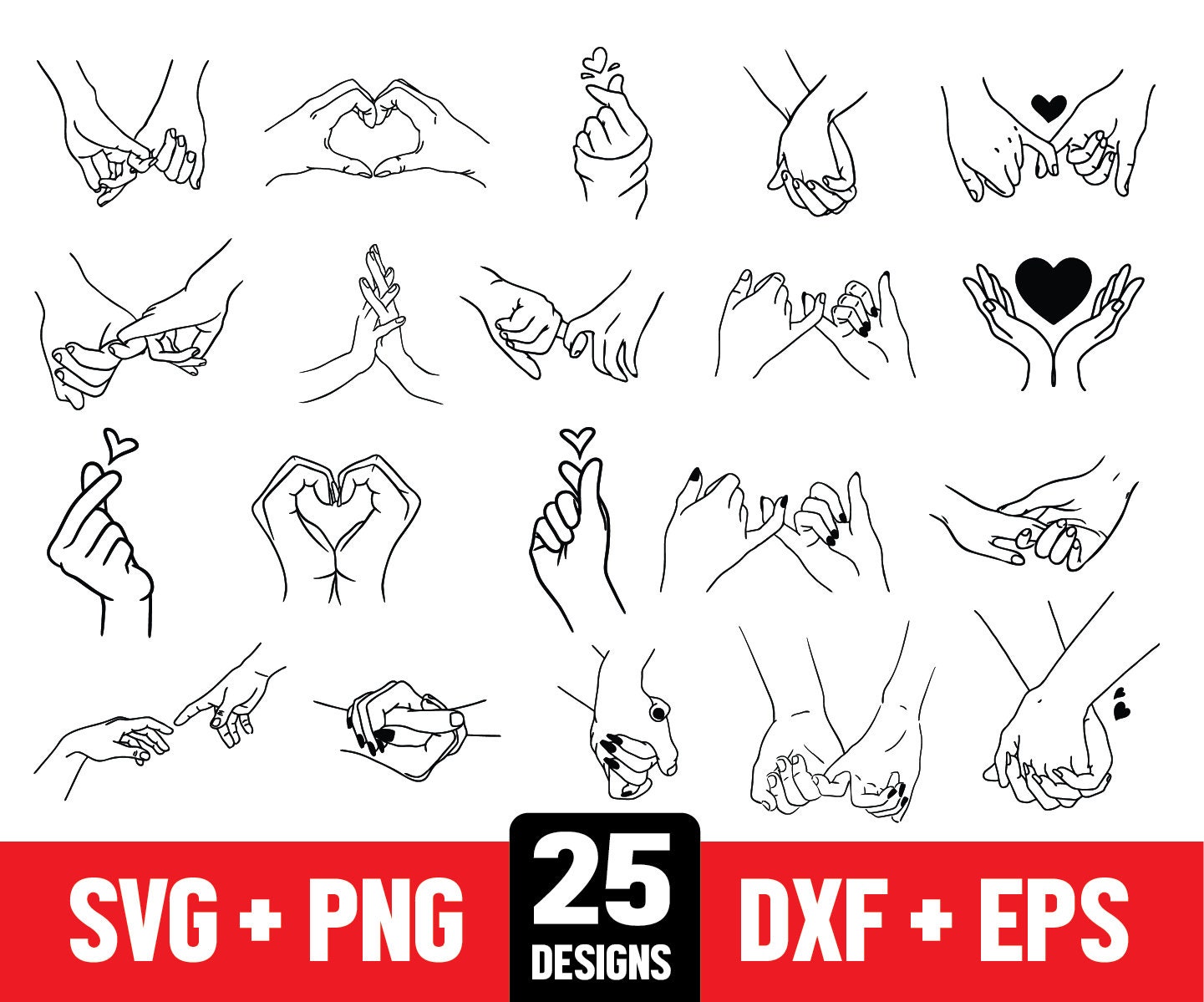 Holding Hands Svg Bundle, Holding Hand Cut File, Holding Hand ...