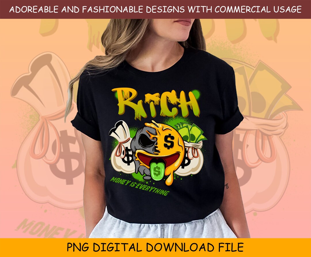 Retro Rich Png Money is Everything Png Retro Smiley Face - Etsy