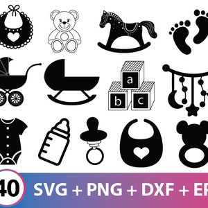 Baby Svg Bundle, Newborn Baby Svg, Baby Shower Bundle Svg, Baby Clip ...
