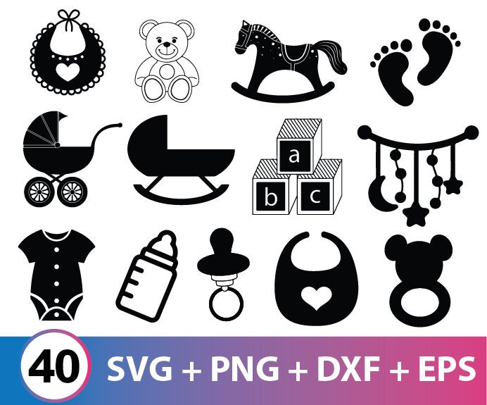 Baby Svg Bundle, Newborn Baby Svg, Baby Shower Bundle Svg, Baby Clip ...