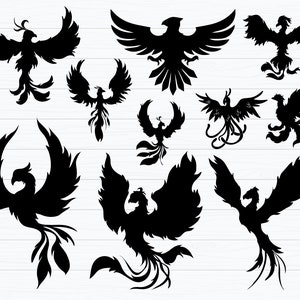 Phoenix Svg Bundle, Phoenix Silhouette, Phoenix Cut File, Phoenix Cut ...