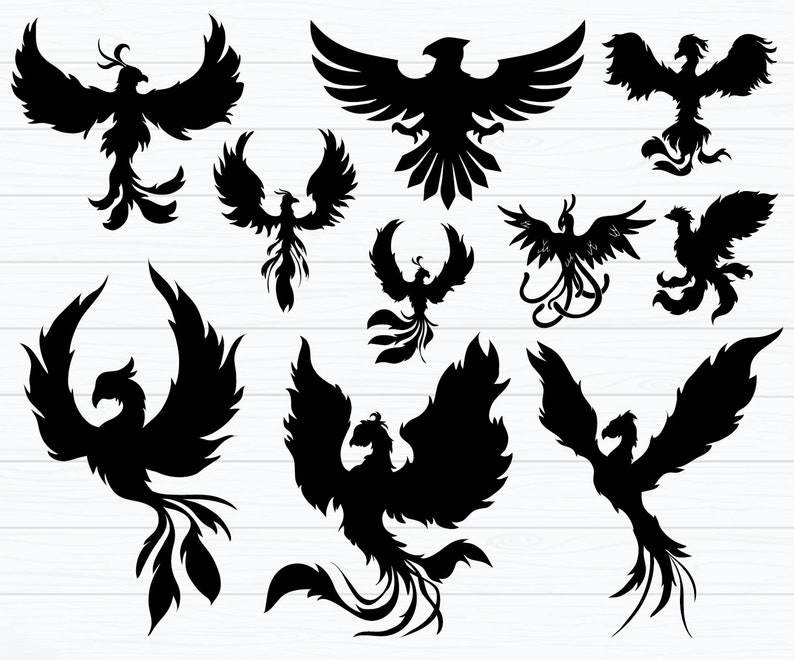 Phoenix Svg Bundle, Phoenix Silhouette, Phoenix Cut File, Phoenix Cut ...