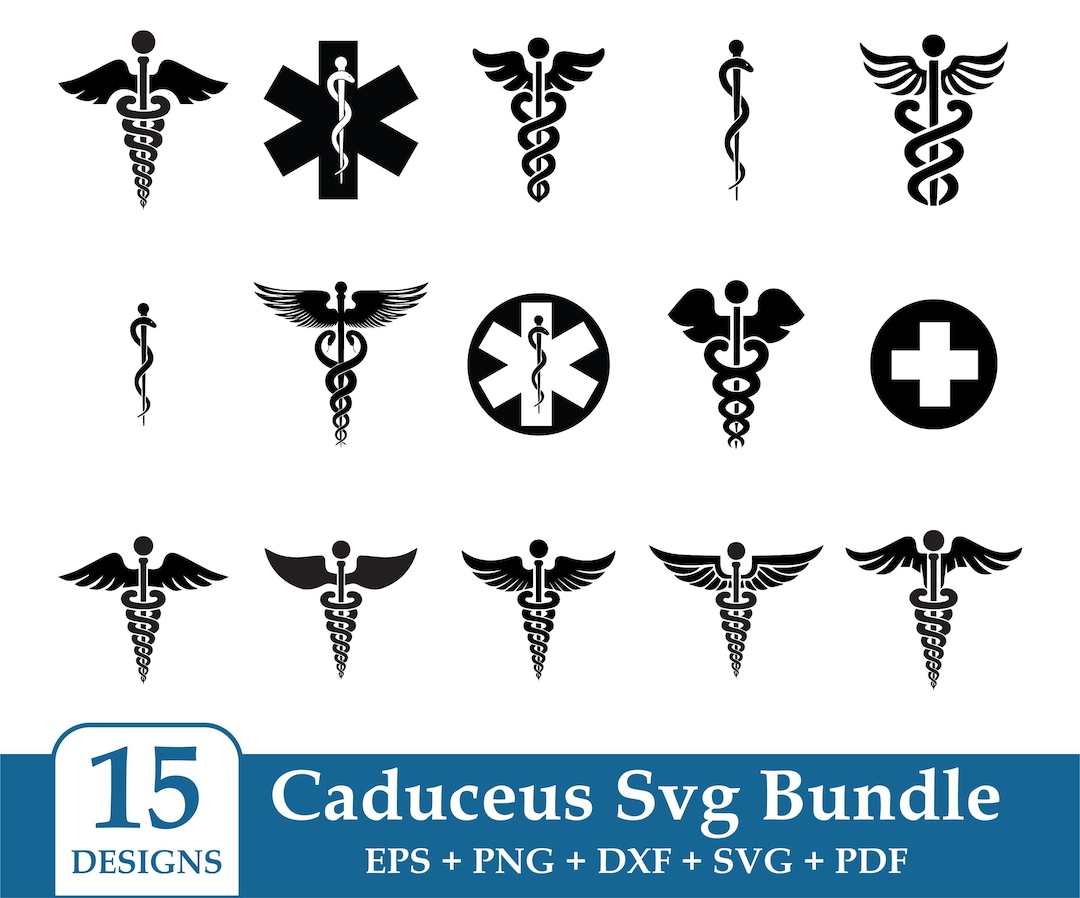Caduceus Svg Bundle, Caduceus Silhouette, Caduceus Svg, Nurse Svg ...