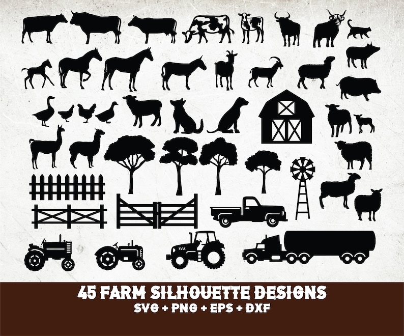 Farm Svg Bundle, Farm Animal Svg Bundle, Farm Silhouette, Farm and ...