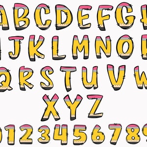 Doodle Alphabet Bundle, Back to School Doodle Alphabet Bundle Png ...