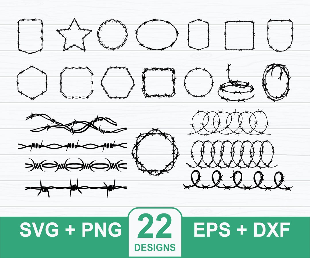 Barbed Wire Svg Bundle, Barbed Wire Svg, Barbed Wire Silhouette, Barbed ...
