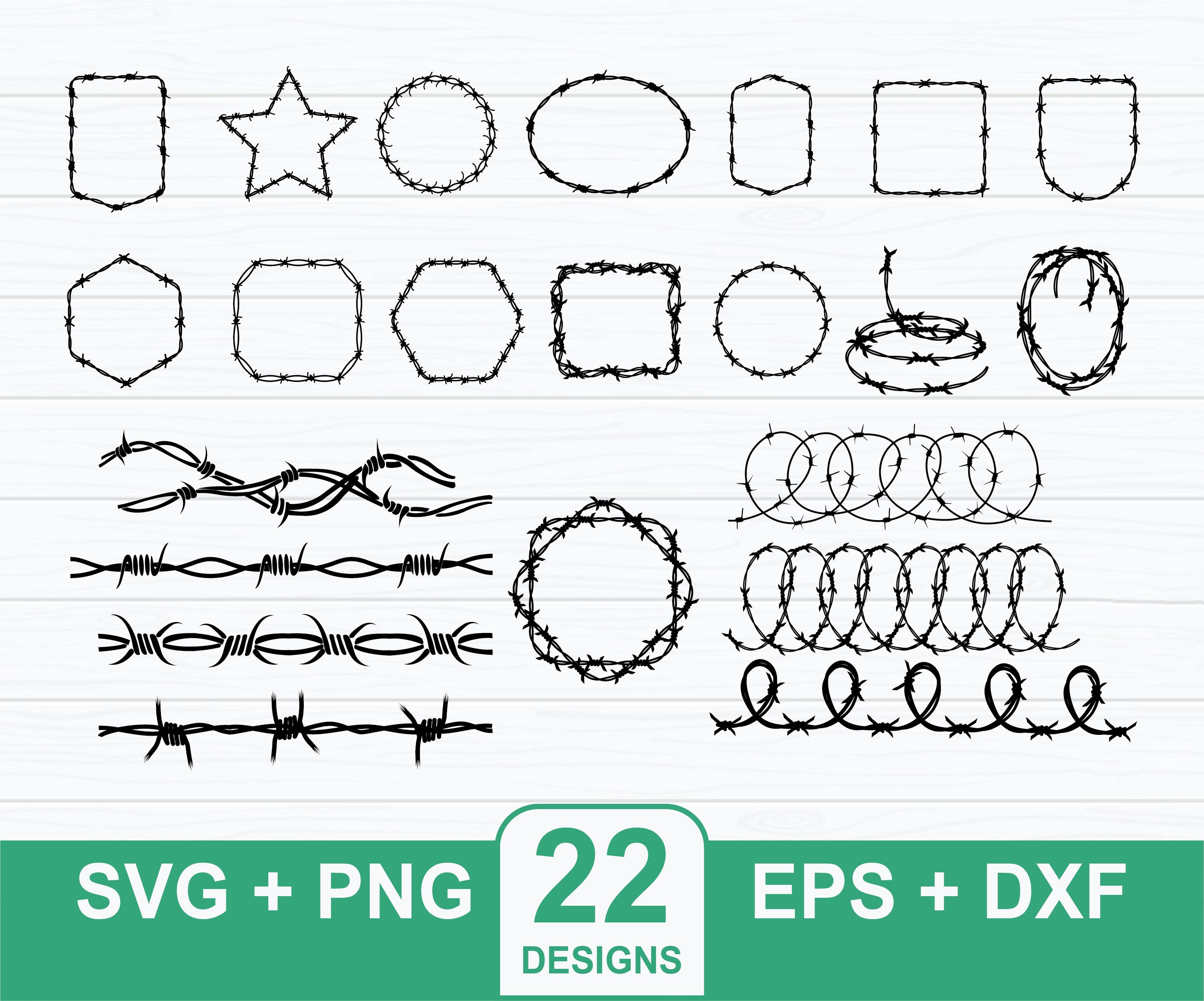 Barbed Wire Svg Bundle, Barbed Wire Svg, Barbed Wire Silhouette, Barbed Wire Cut File for Cricut ...