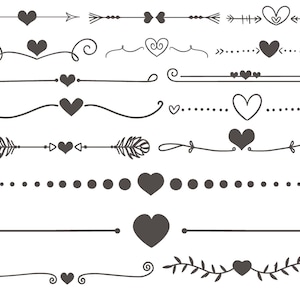 Heart Text Divider Svg Bundle, Heart Border Svg Bundle, Heart Svg ...