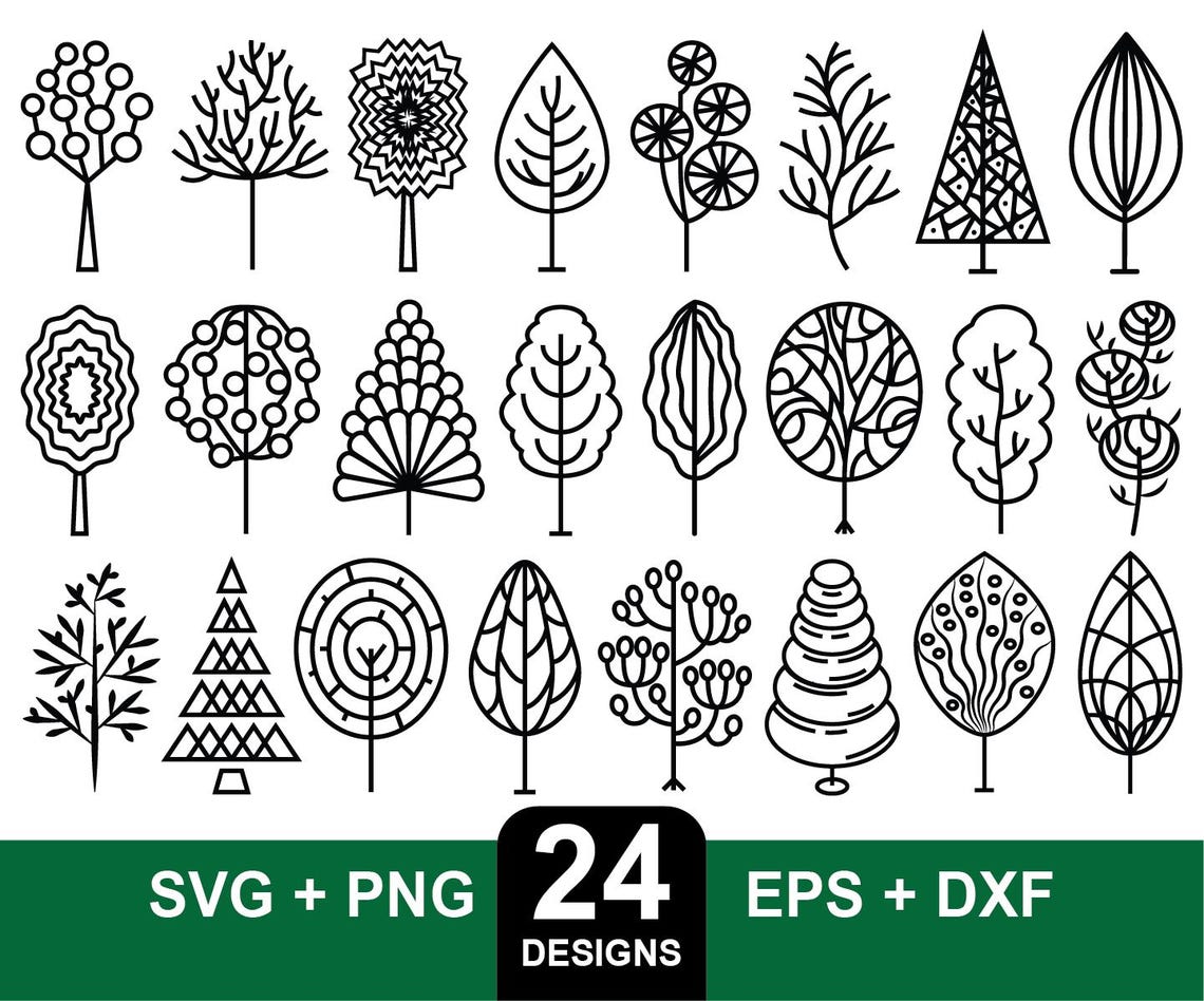 Tree Svg Bundle, Line Art Tree Svg Bundle, Line Art Tree of Life Svg ...