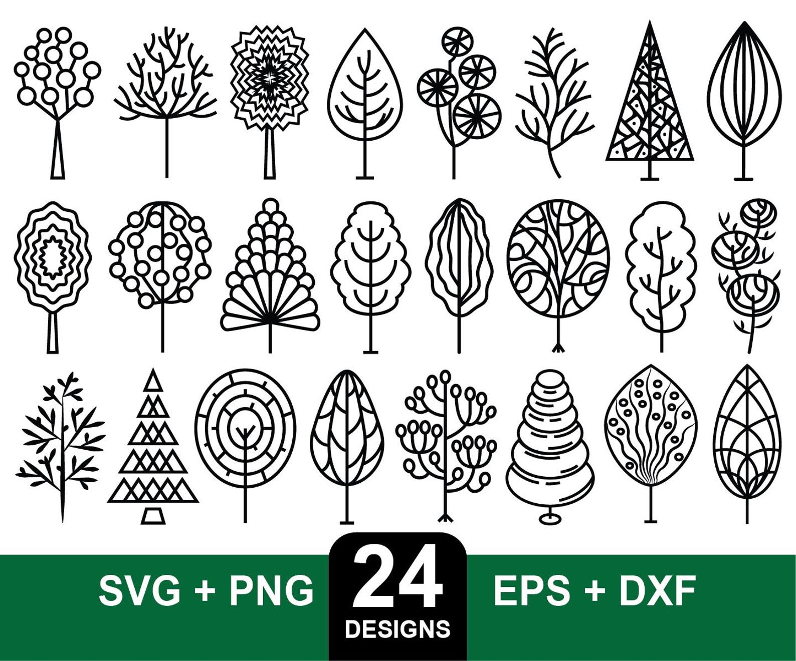Tree Svg Bundle, Line Art Tree Svg Bundle, Line Art Tree of Life Svg ...