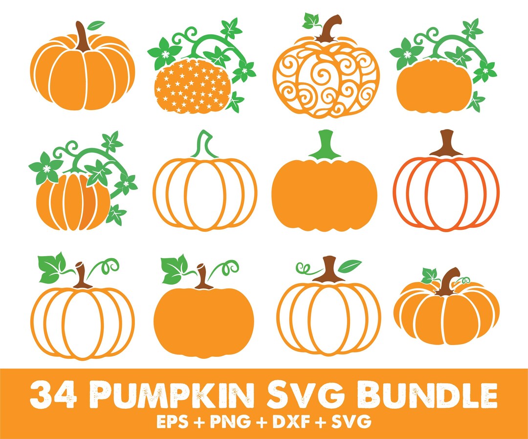 Pumpkin Svg Bundle, Halloween Pumpkin Svg, Halloween Svg, Pumpkin Cut ...