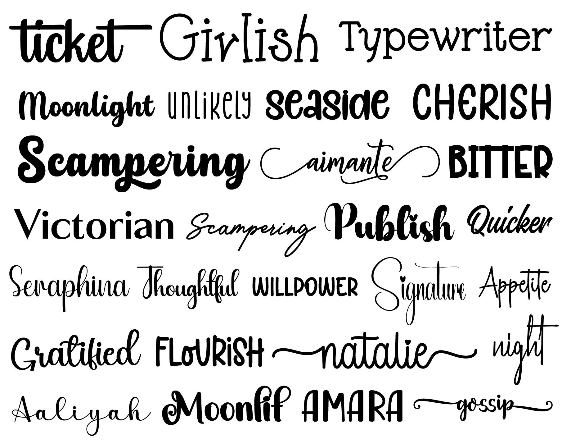 The Ultimate 200 Fonts, Procreate Font Bundle TTF Heart Font, Cricut ...