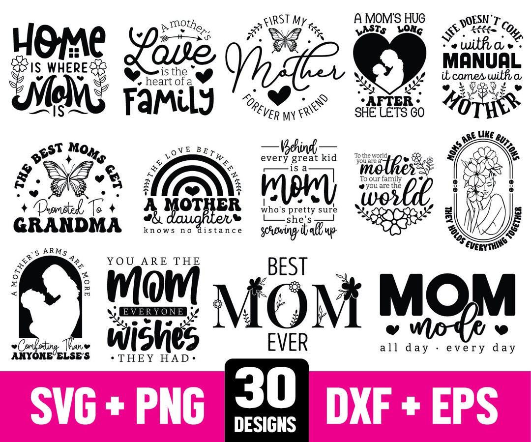 Mother's Day Svg Bundle Svg, Mama Svg Bundle, Mom Svg Bundle, Funny Mom ...